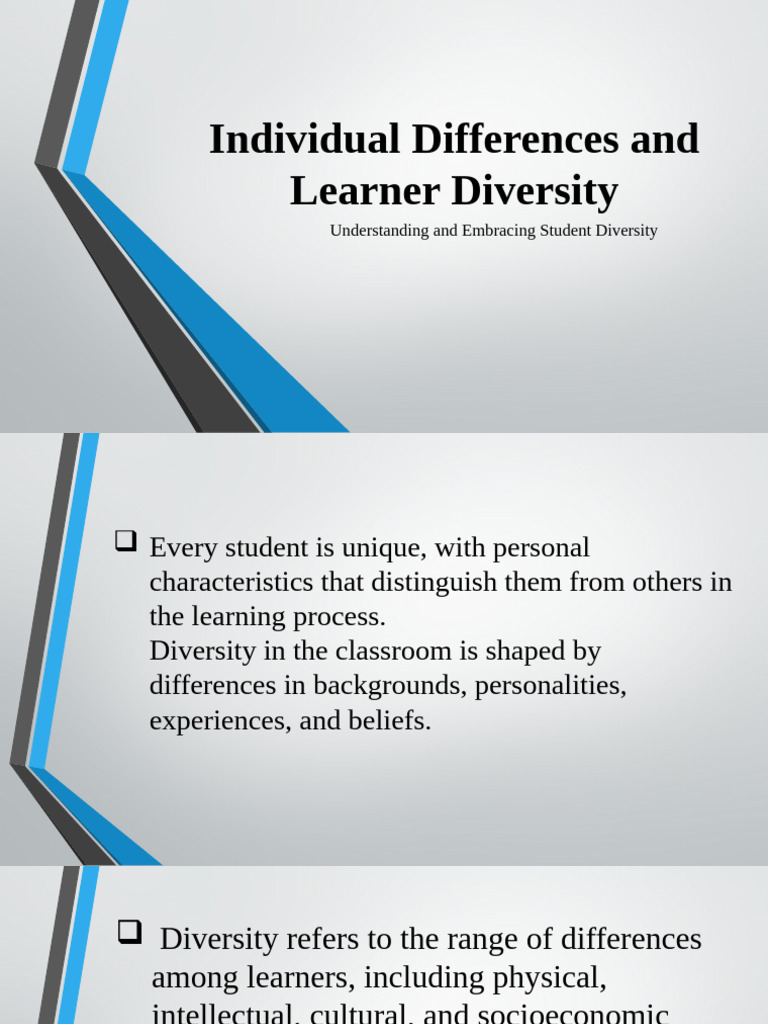 Individual Differences and Learner Diversity | PDF | Behavioural ...