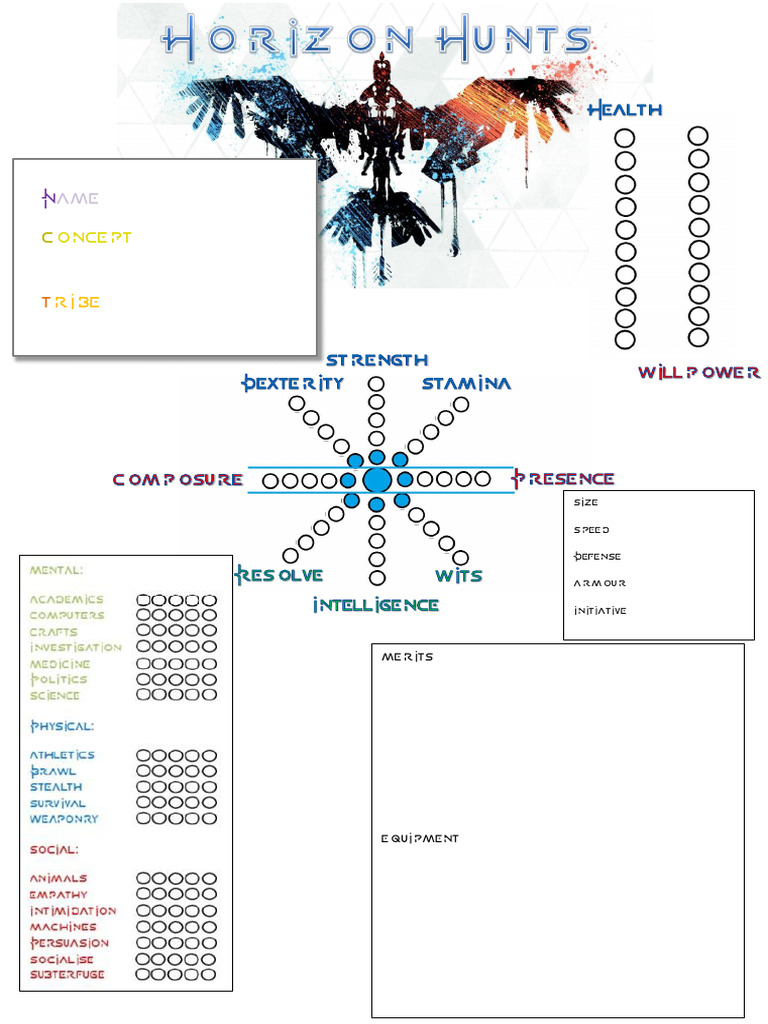 Horizon Zero Dawn Custom Character Sheet | PDF