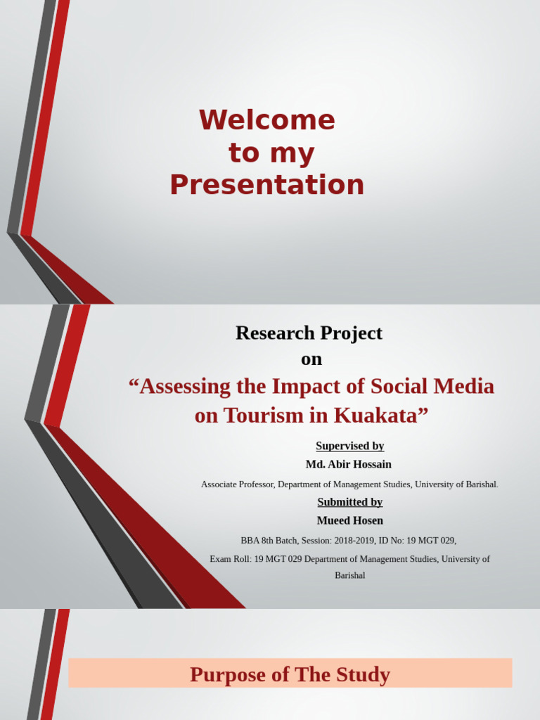 Welcome To My Presentation | PDF | Survey Methodology | Methodology