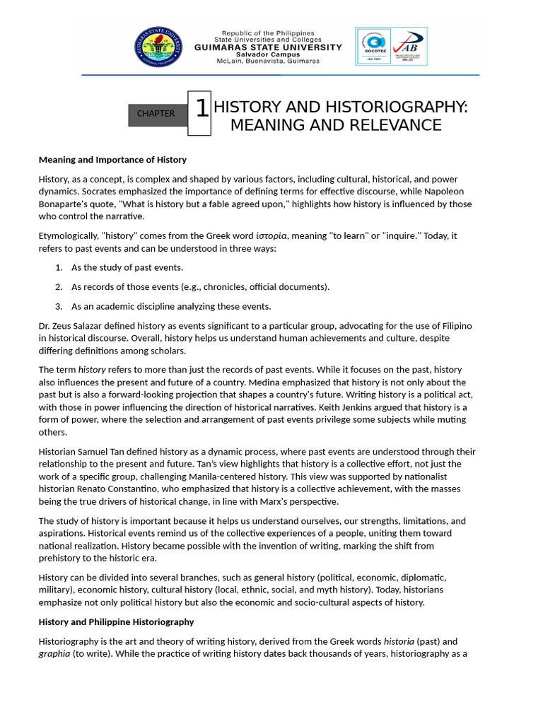 Understanding Philippine Historiography | PDF | Historiography ...