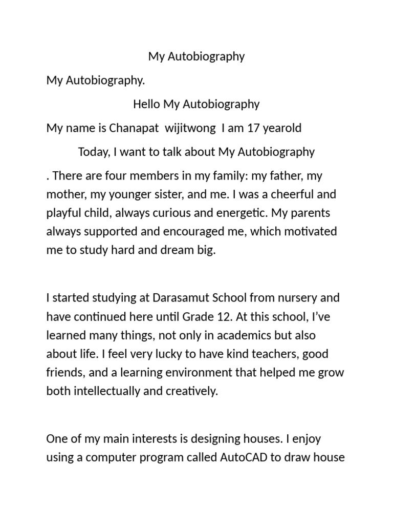 My Autobiography Mom Few | PDF