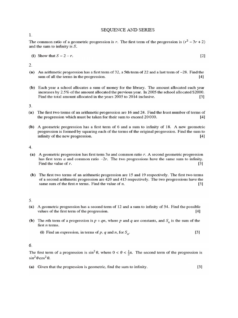 Sequence and Series Ib Math Aa HL | PDF