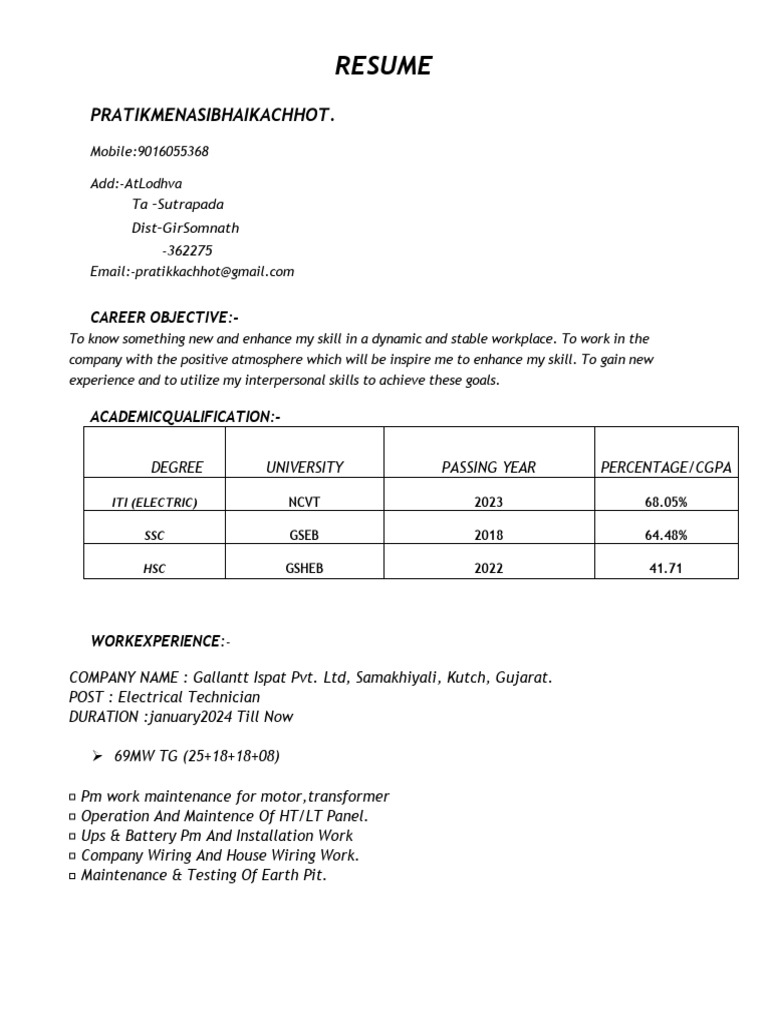 Pratik Kachhot New | PDF