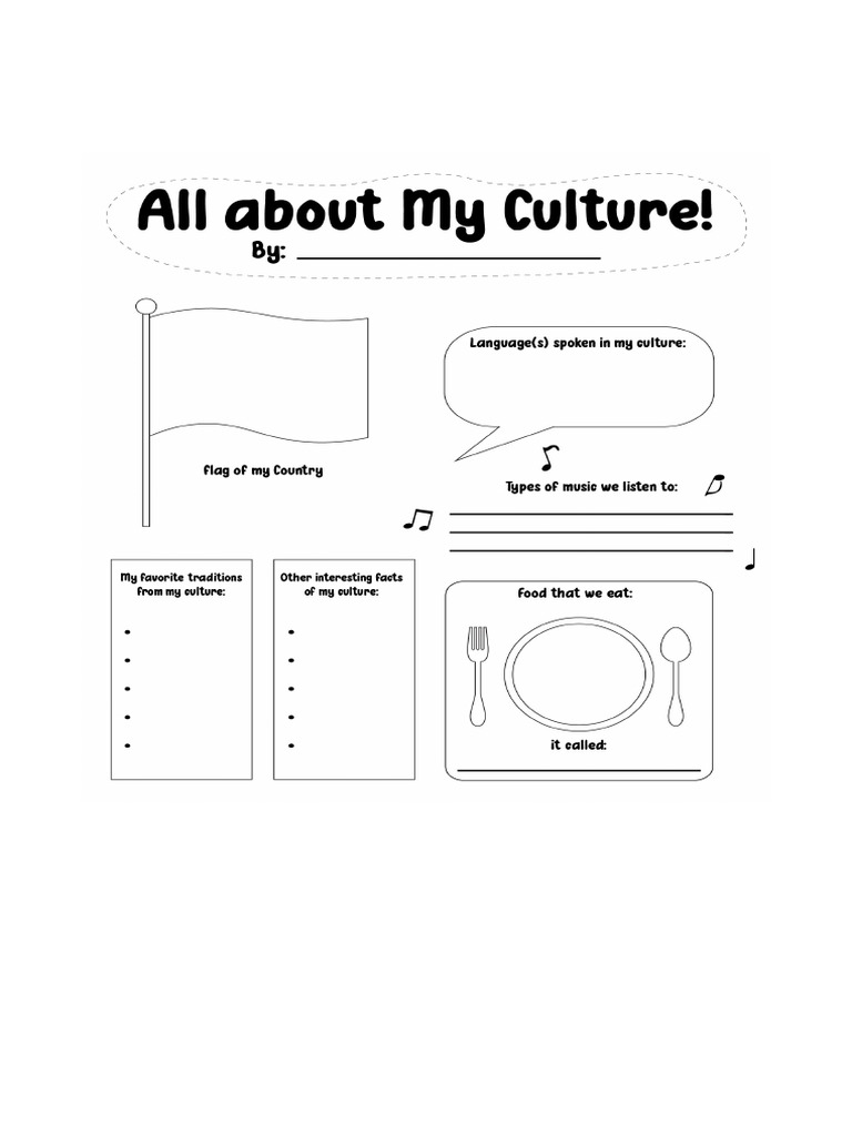 All About My Culture Printable Activity Sheet 01n 12528.Jpg | PDF