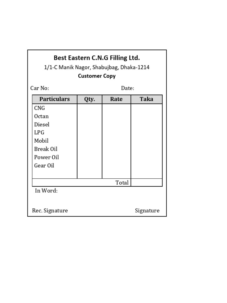 Gas Slip English | PDF