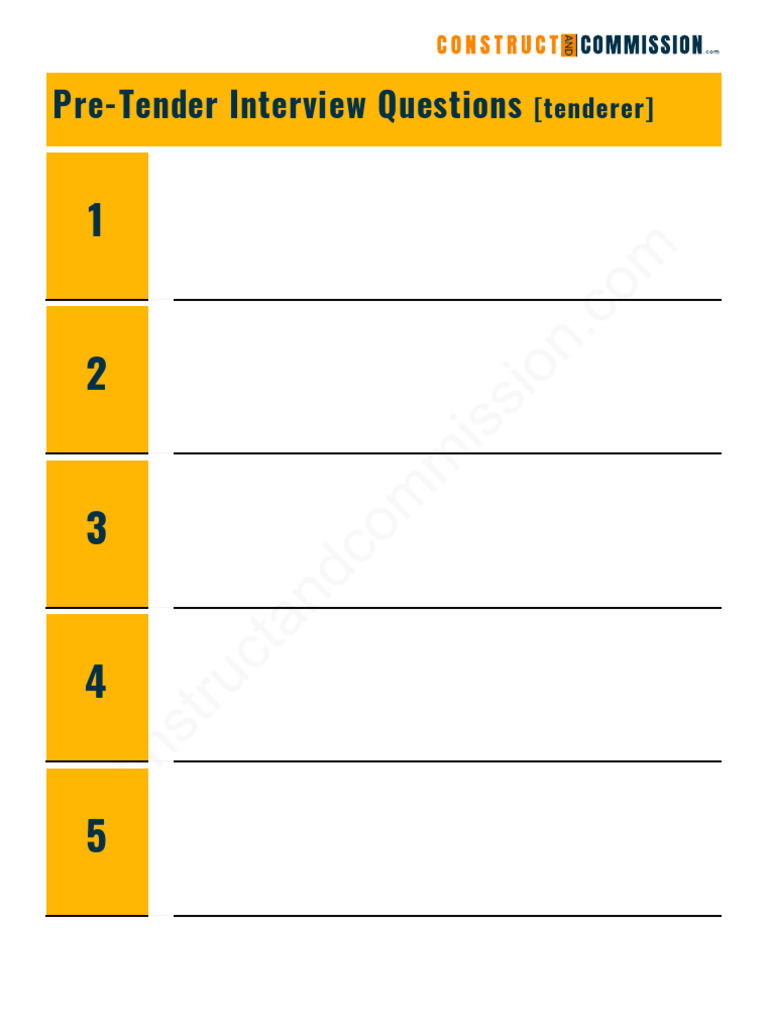 Pre-Tender and Mid-Tender Questions Guide | PDF
