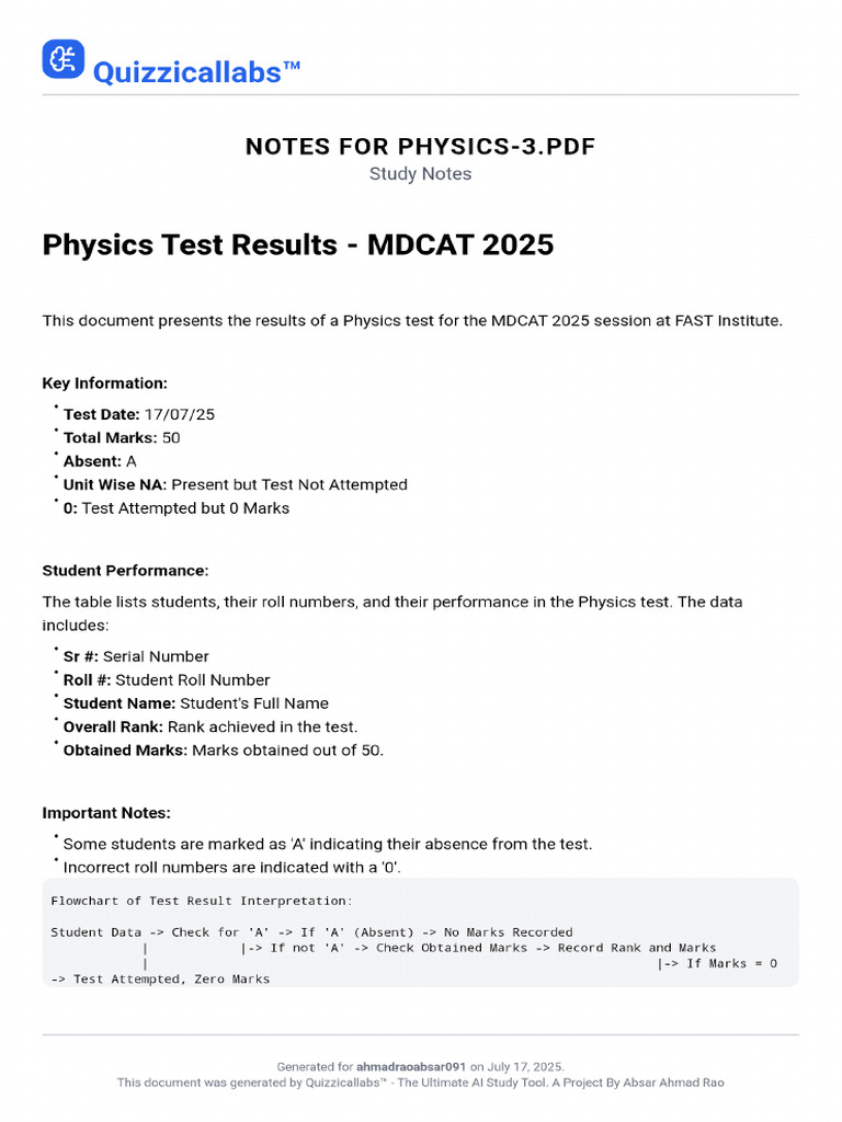 Physics-3 Notes Mdcat | PDF