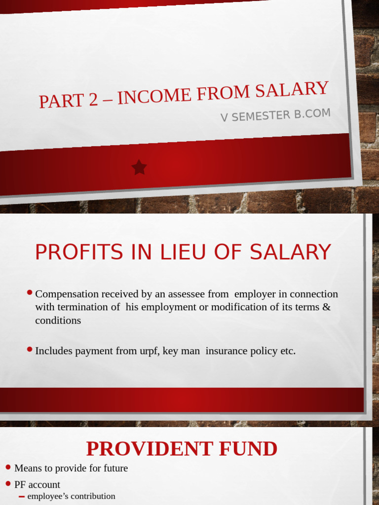 Salary Income and Provident Fund Guide | PDF | Salary | Employment