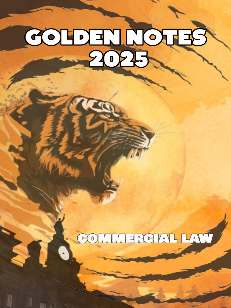 2025 UST Commercial Law Golden Notes | PDF | Corporations | Copyright
