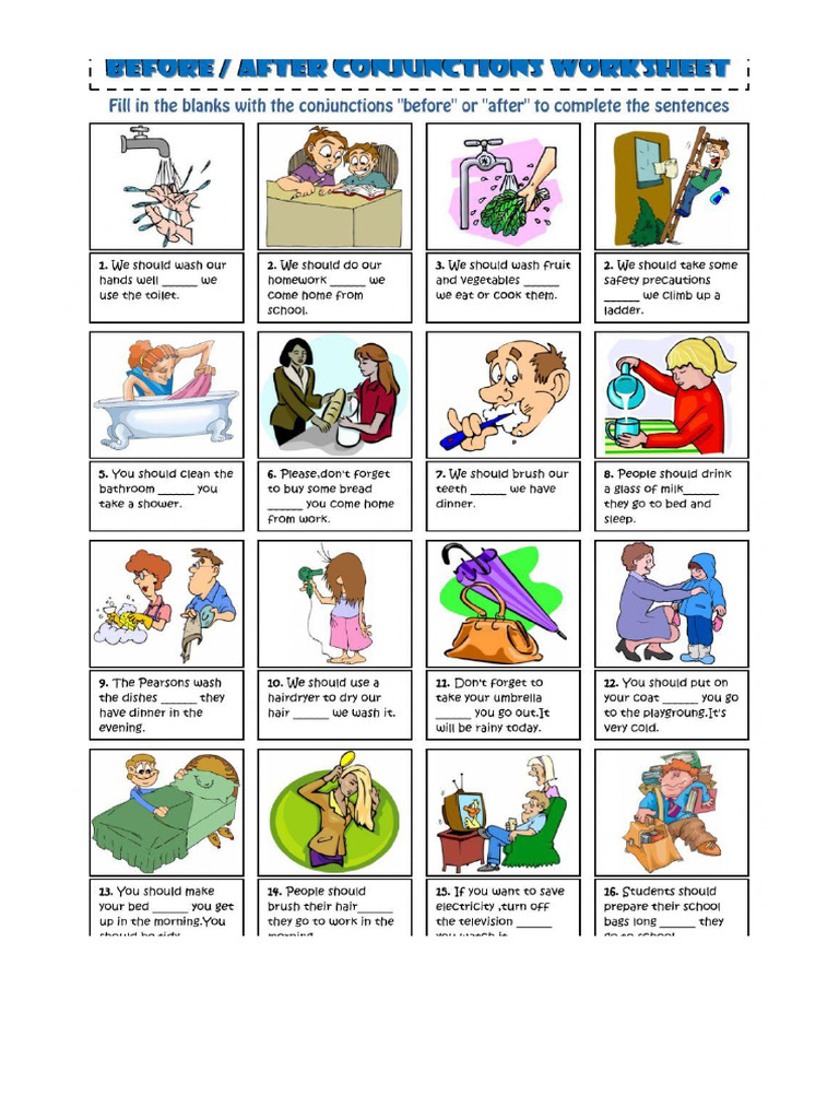 Worksheet Before After Pdf