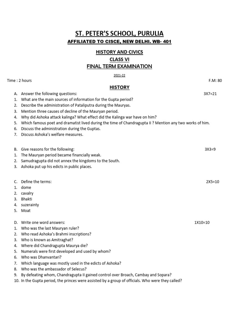 class 6 | PDF | Ashoka