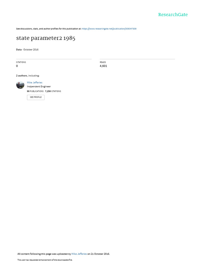 State Parameter2 1985 | PDF | Applied And Interdisciplinary Physics | Mechanical Engineering