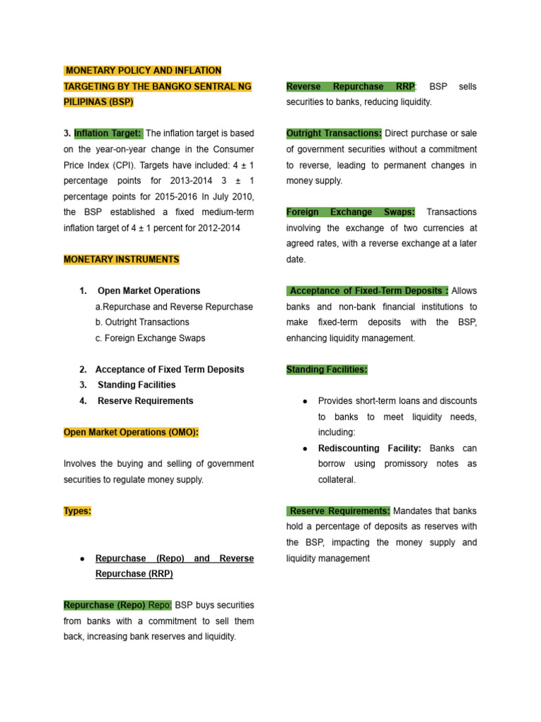 Monetary Notes Chapter 4 | PDF | Repurchase Agreement | Monetary Policy