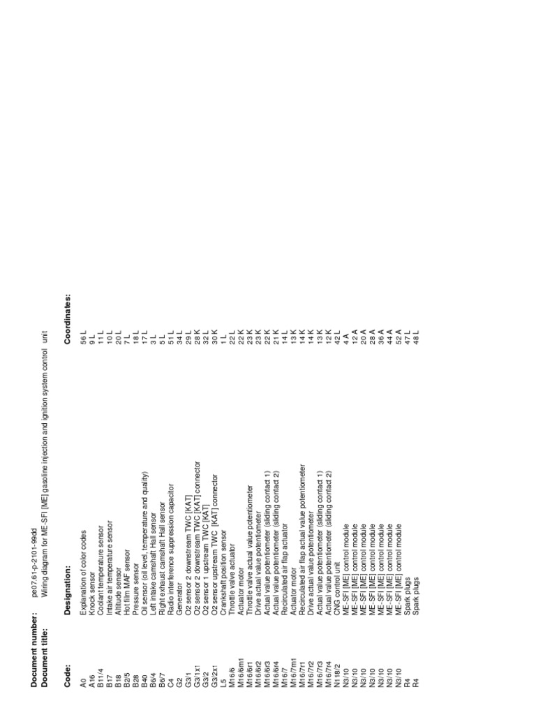 ME-SFI Gasoline Injection Wiring Diagram | PDF | Mechanical Engineering ...