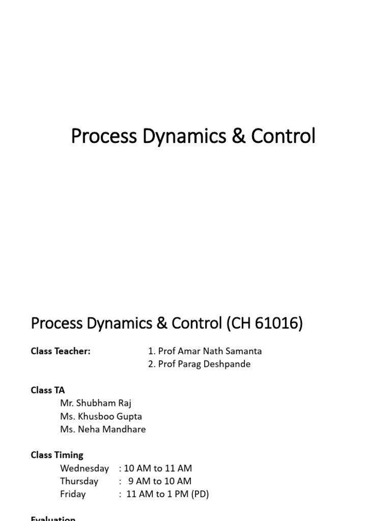 Process Dynamics and Control Course Overview | PDF | Applied Mathematics | Mechanics