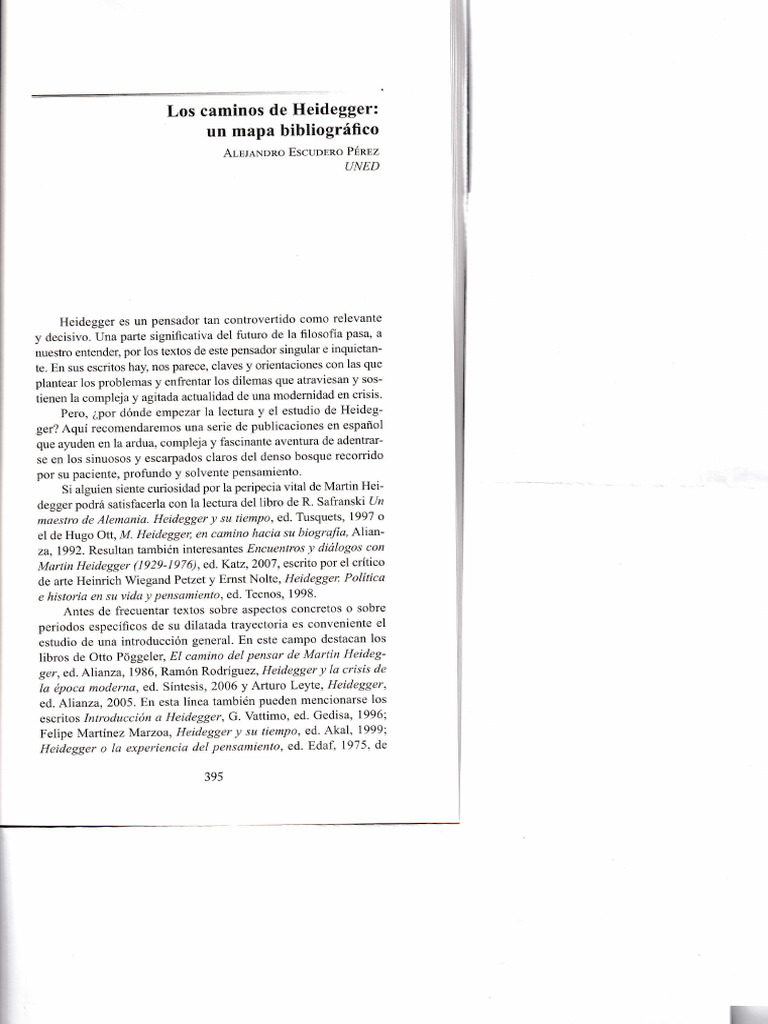 Los Caminos de Heidegger Un Mapa Bibliog | PDF | Martin Heidegger | Verdad