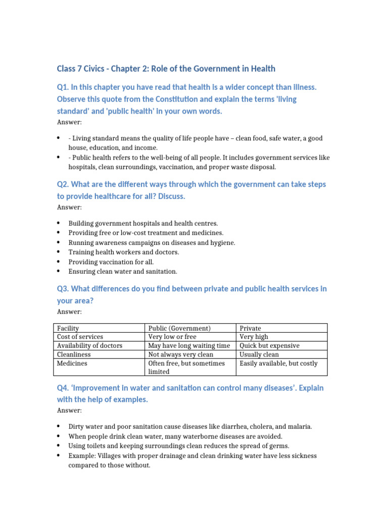 Class 7 Civics Chapter 2 Answers | PDF