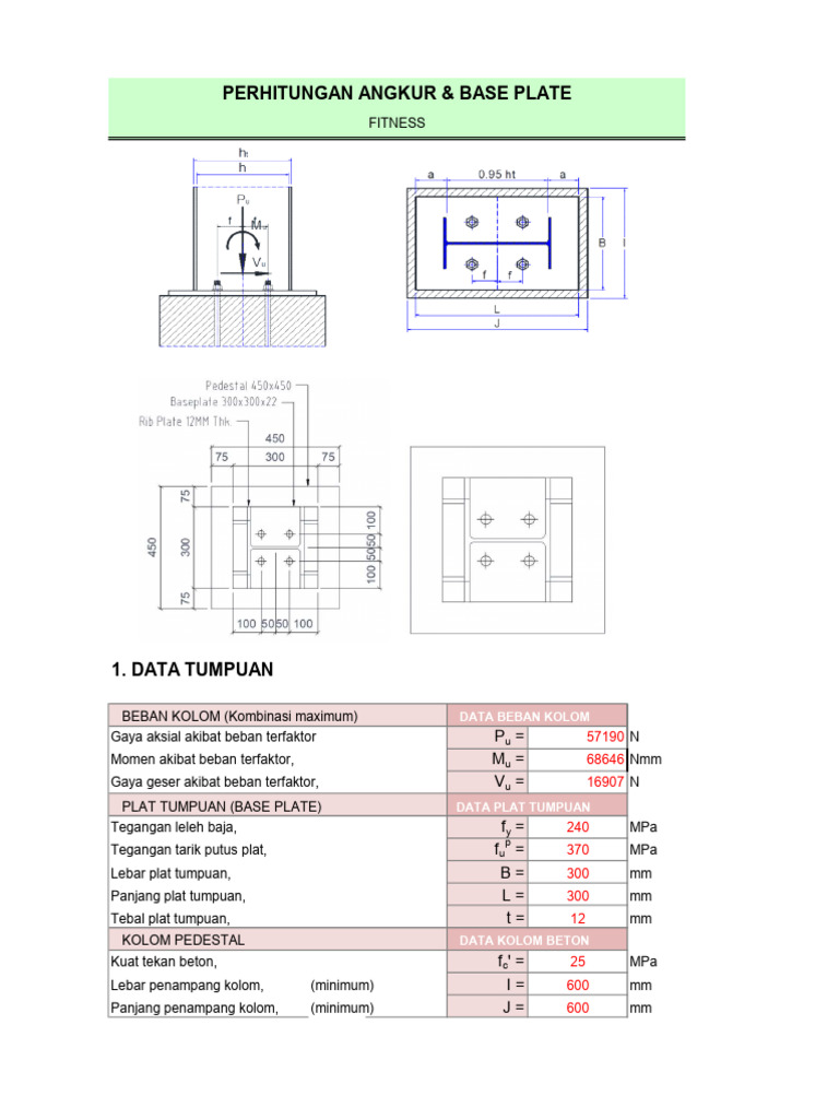 Perhitungan Angkur dan Base Plate | PDF