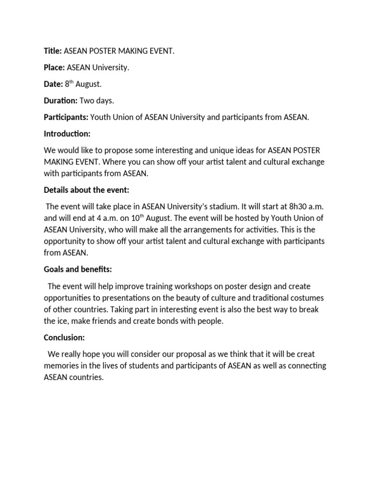 Asean Poster Making Event. | PDF