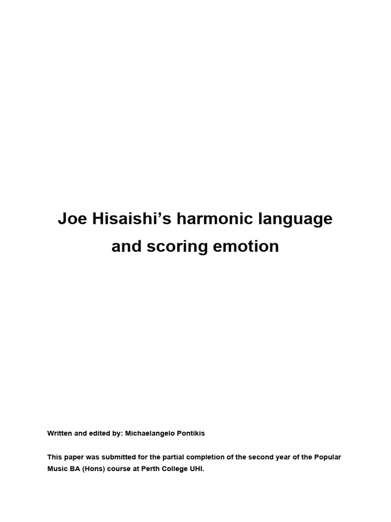 Joe Hisaishi's Harmonic Techniques | PDF | Scale (Music) | Chord (Music)