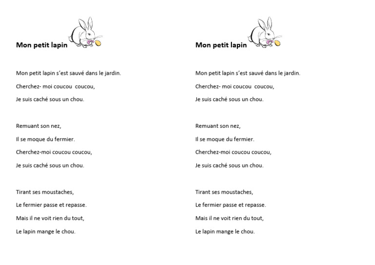 Mon petit lapin dans le jardin | PDF