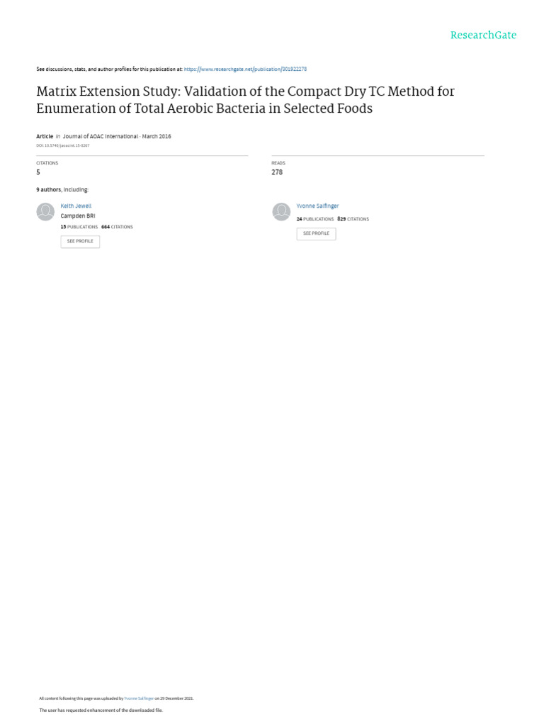 Validation of Compact Dry CF Method | PDF | Colony Forming Unit