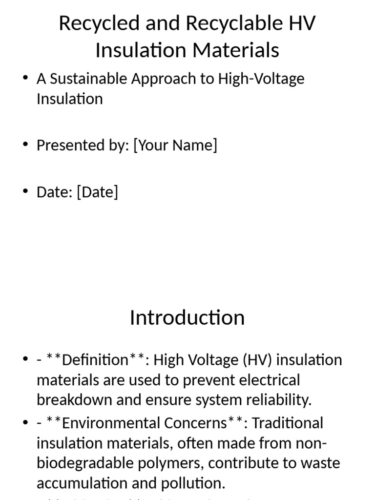 Recycled HV Insulation Detailed | PDF | Recycling | Insulator (Electricity)