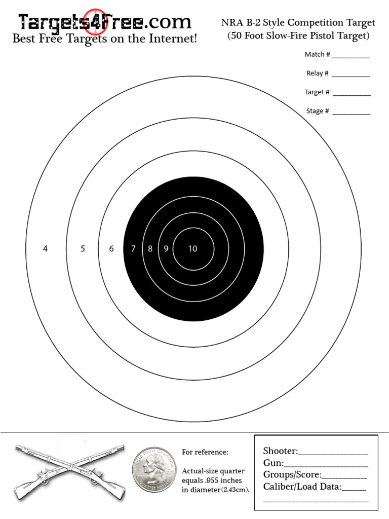 NRA B 2 Target Printable For Free Adapted by Targets4Free | PDF