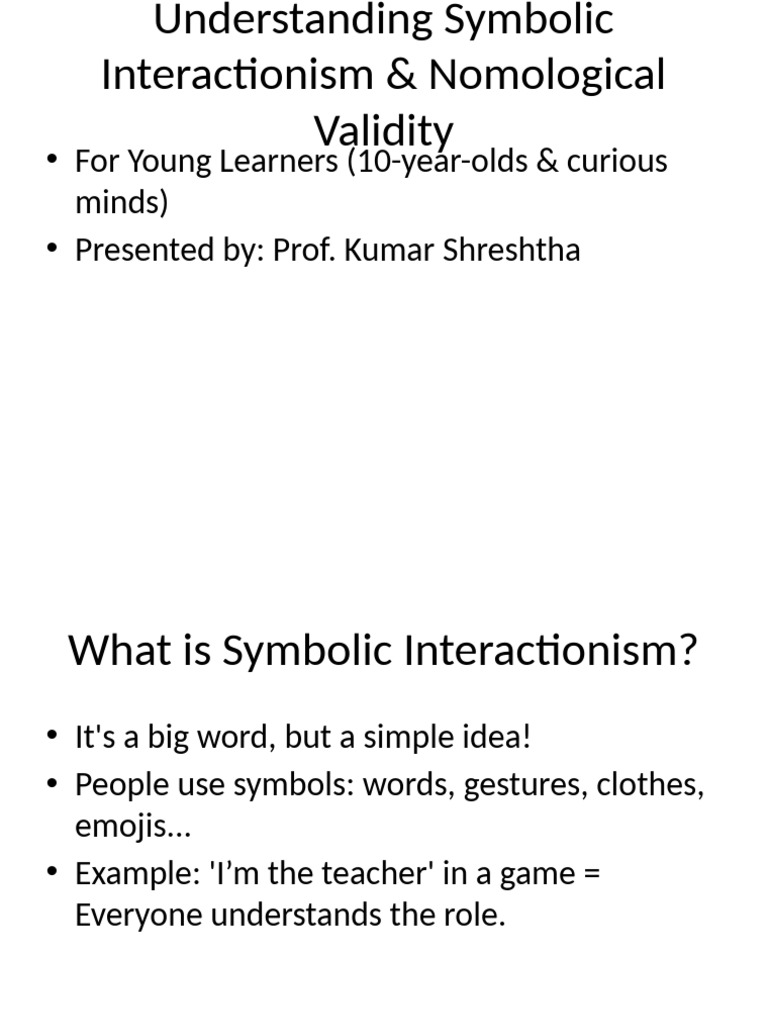 Symbolic Interactionism and Nomological Validity | PDF