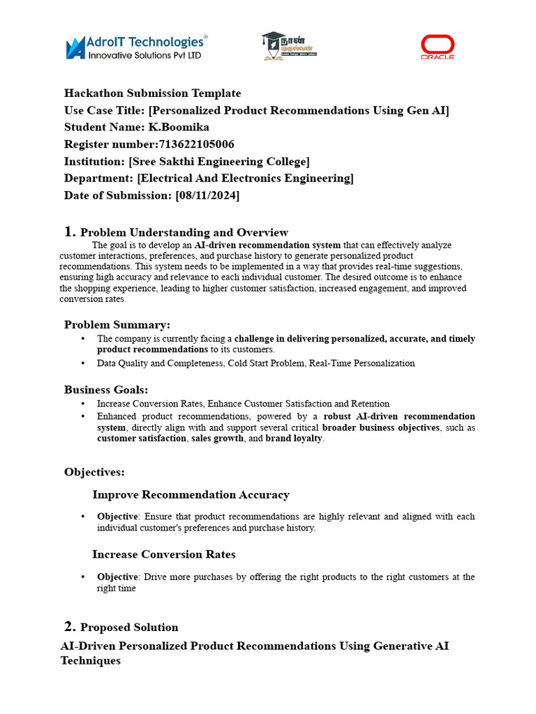 Hackathon Template Submission Gen Ai Boomi | PDF | Artificial Intelligence | Intelligence (AI ...