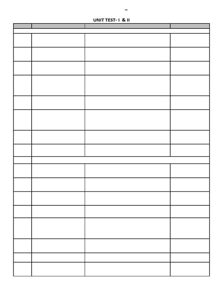 Class XI & XII, UT1& UT 2 SEATING PLAN | PDF