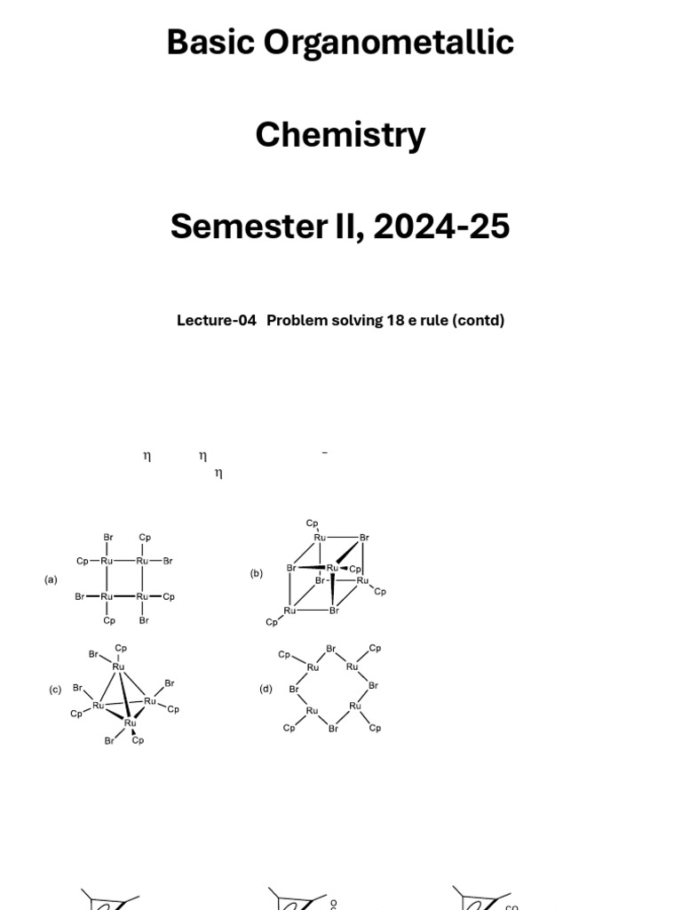 CML 525 Lec 4 2025 Students 1 | PDF | Coordination Complex | Organometallic Chemistry