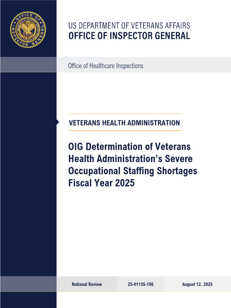 VA Inspector General Staffing Report (2025) | PDF | Veterans Health ...