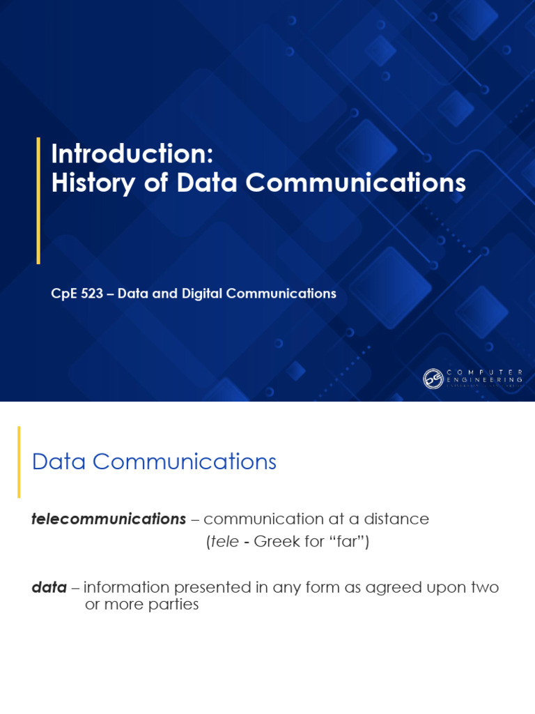1 History of Data Communications | PDF