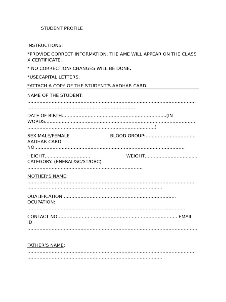 Student Profile | PDF