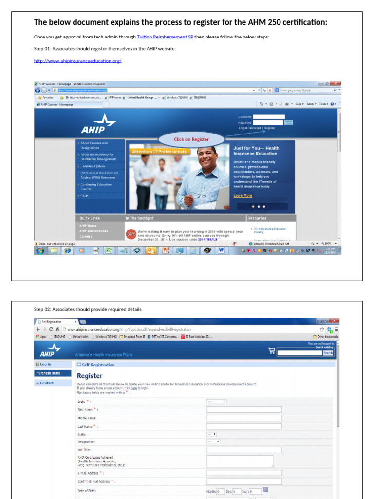 AHM 250 Registration Process1 0 | PDF