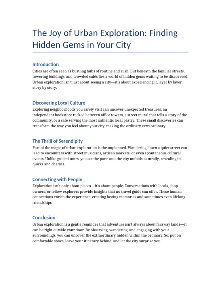 Urban Exploration Blog | PDF