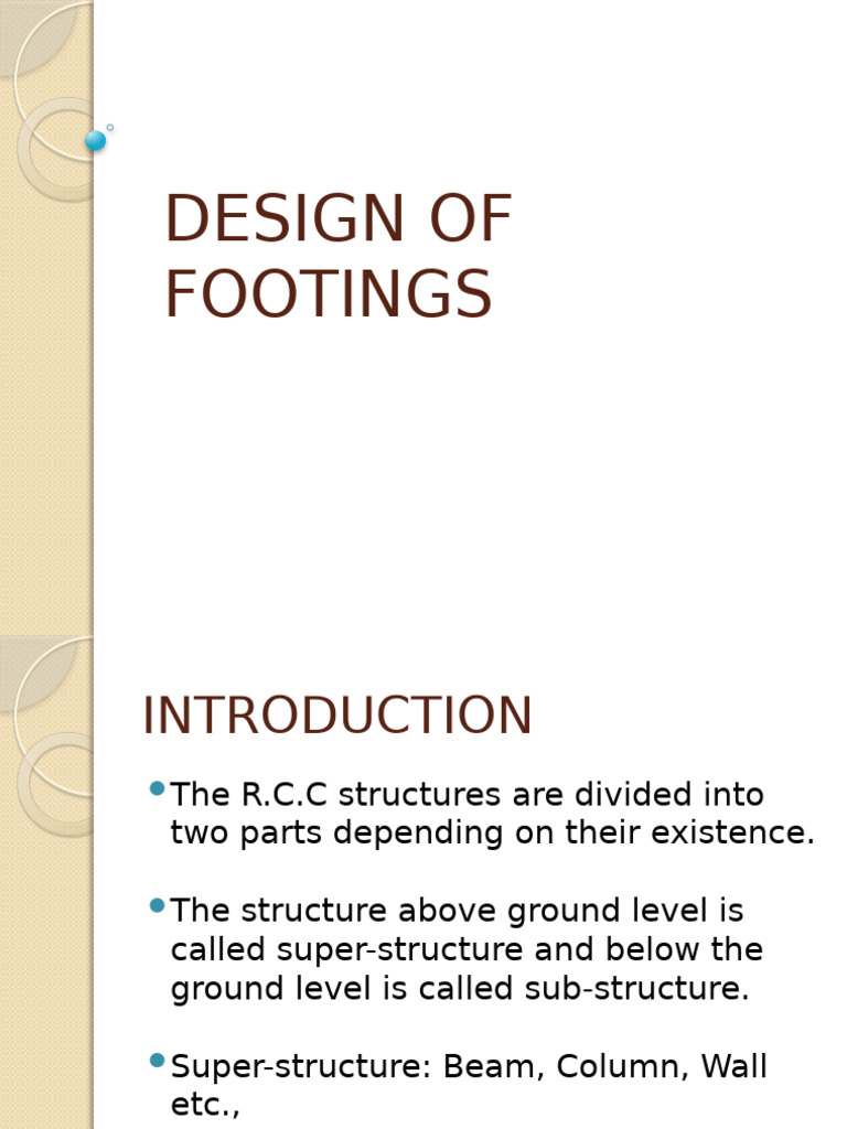 Introduction To Footinggg | PDF | Foundation (Engineering) | Bending