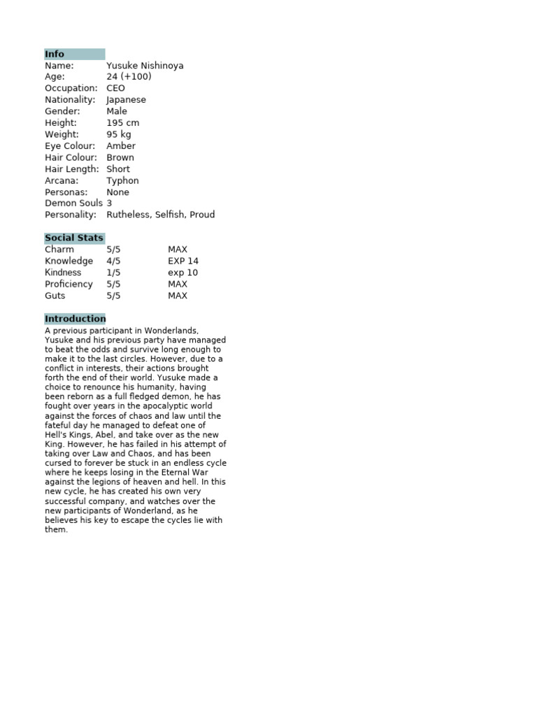 Persona RP Yusuke | PDF | Religious Belief And Doctrine | Mythology