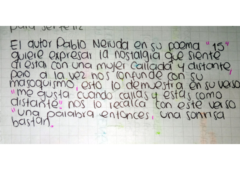 Análisis Del Poema "15" de Pablo Neruda (15 Feb 2024 A La(s) 19:06) | PDF