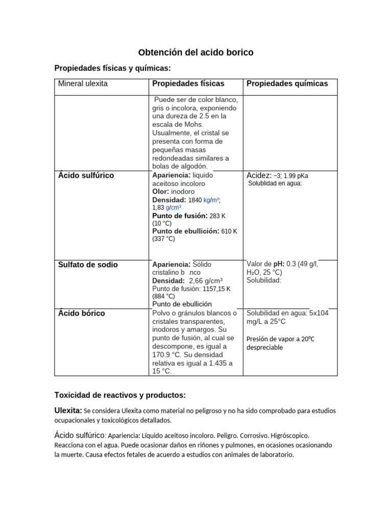 Propiedades y usos del ácido bórico | PDF | Agua | Boro