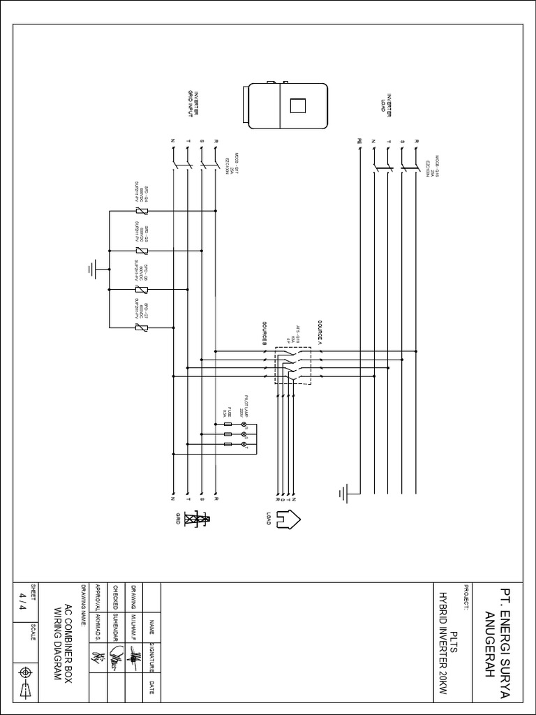 AC Combiner Box Wiring Diagram | PDF | Power Engineering | Electrical ...
