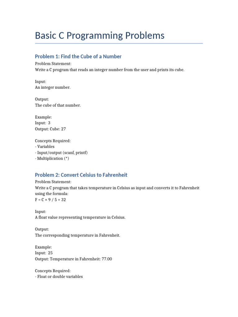 Week 1 Problem List | PDF