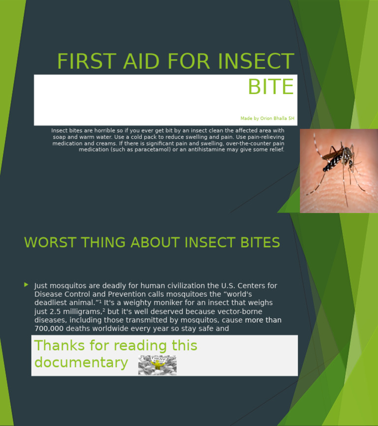 First Aid For Insect Bite | PDF