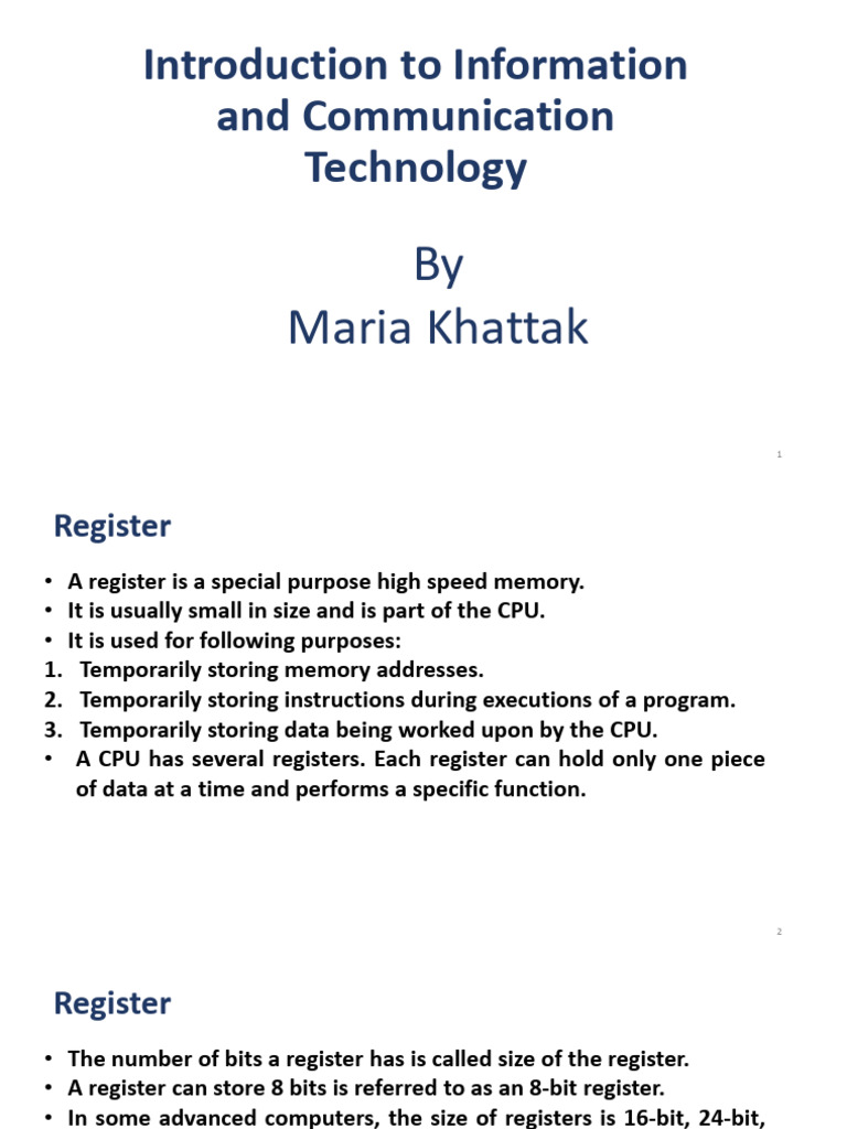 Overview of Computer Registers and Cache | PDF | Cpu Cache | Central ...
