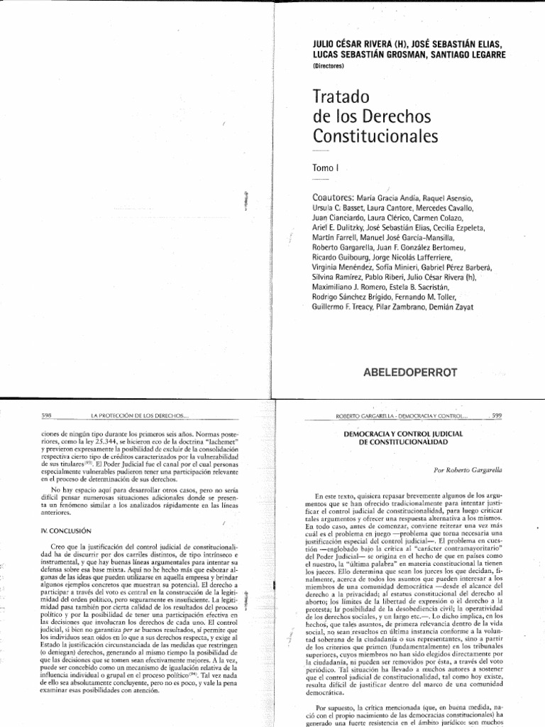 Gargarella R Democracia Y Control Judicial De Constitucionalidad Tdc