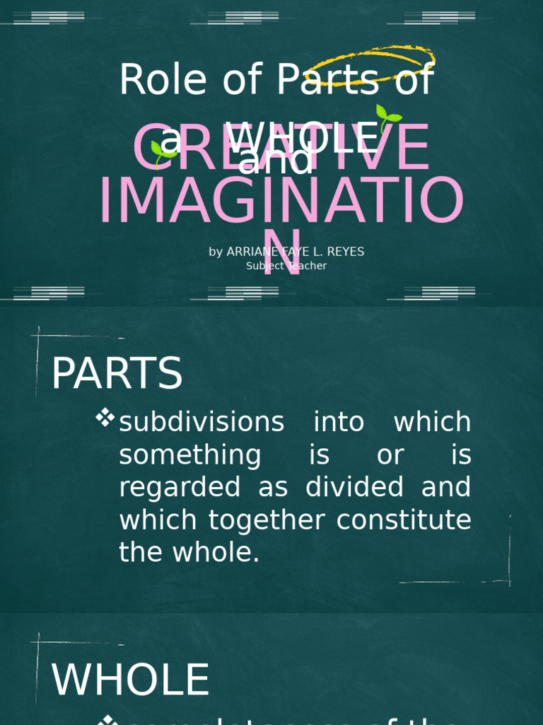 Role Parts of A Whole Creative Imagination | PDF | Imagination ...