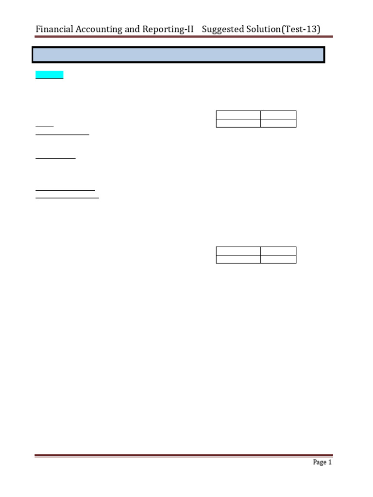 Suggested Solution Test 13 Ol Pdf Deferred Tax International
