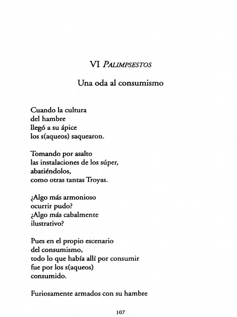 Oda al Consumismo y el Saqueo | PDF