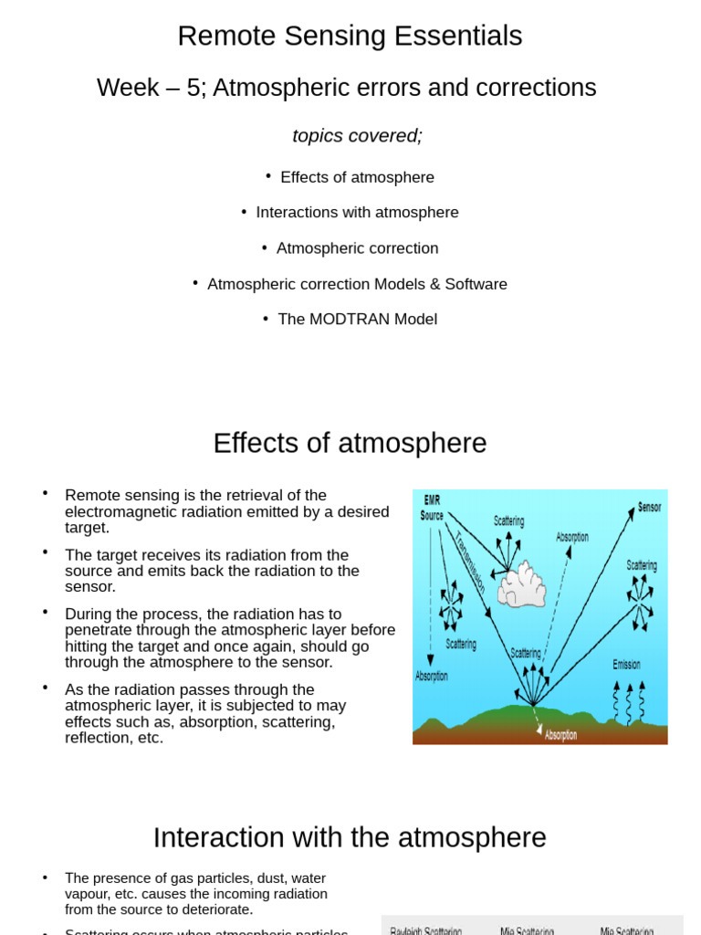 Atmospheric Corrections in Remote Sensing | PDF | Electromagnetic ...